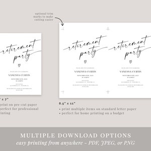 Minimalist Retirement Party Invitation Template, Simple Retirement ...