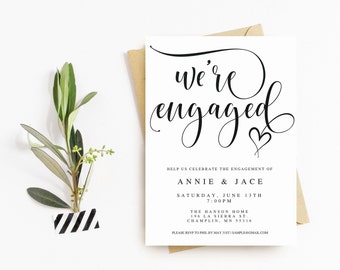 Printable Engagement Announcement We're Engaged Party | Etsy