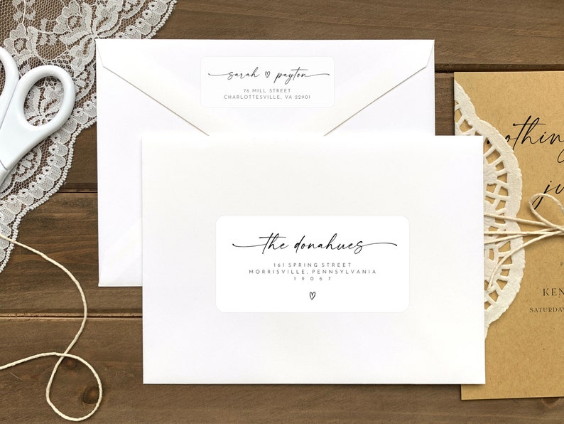 Printable Envelope Address Label Template, Editable, Return Address ...