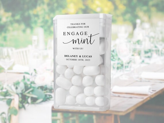 Engage Mint Tic Tac Labels Template Engagement Party - Etsy