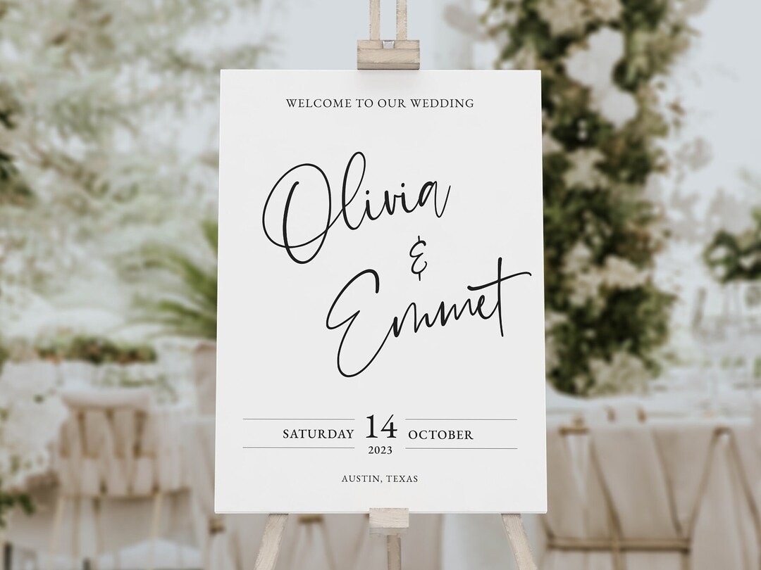 Welcome to Our Wedding Printable Wedding Sign Template, Editable ...