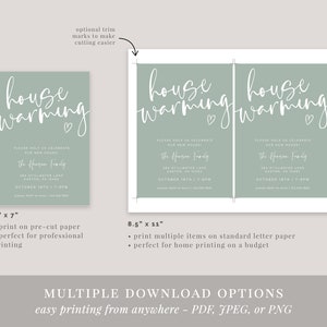 Minimalist Housewarming Party Invitation Template, Moving Announcement ...