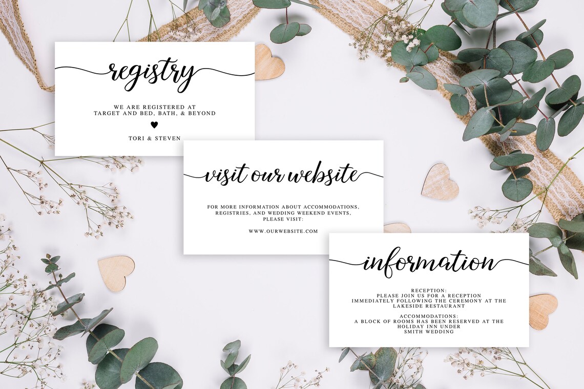 Printable Invitation Insert Card Templates Editable Visit Our | Etsy