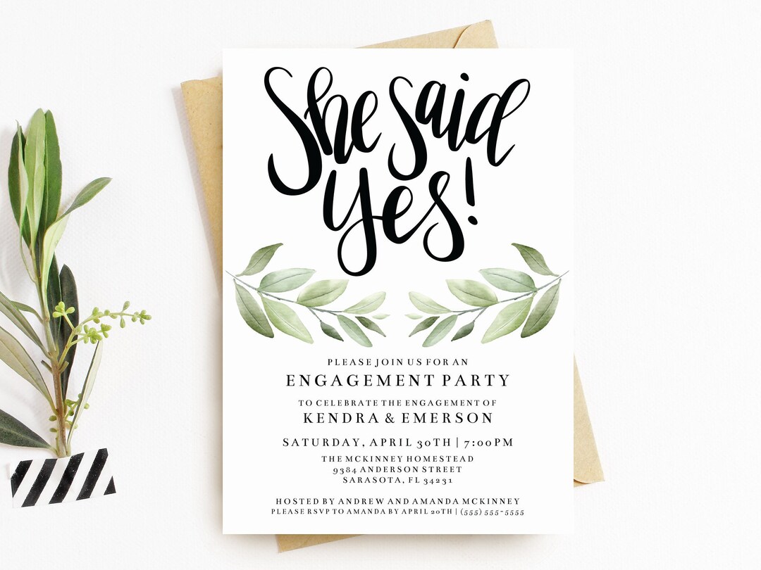 Printable Engagement Announcement Editable Engagement Party - Etsy