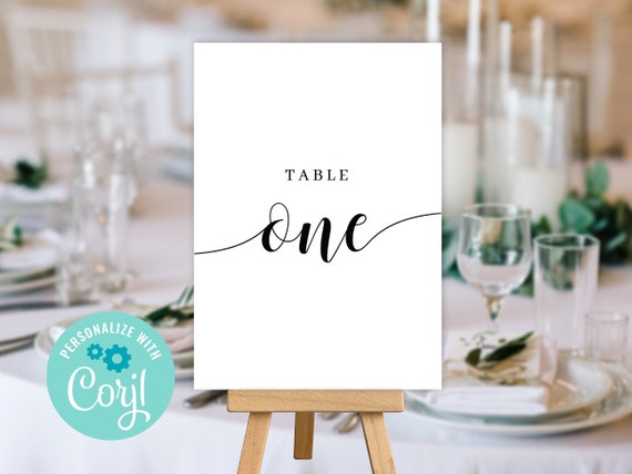 Printable Script Wedding Table Numbers // Wedding Table | Etsy