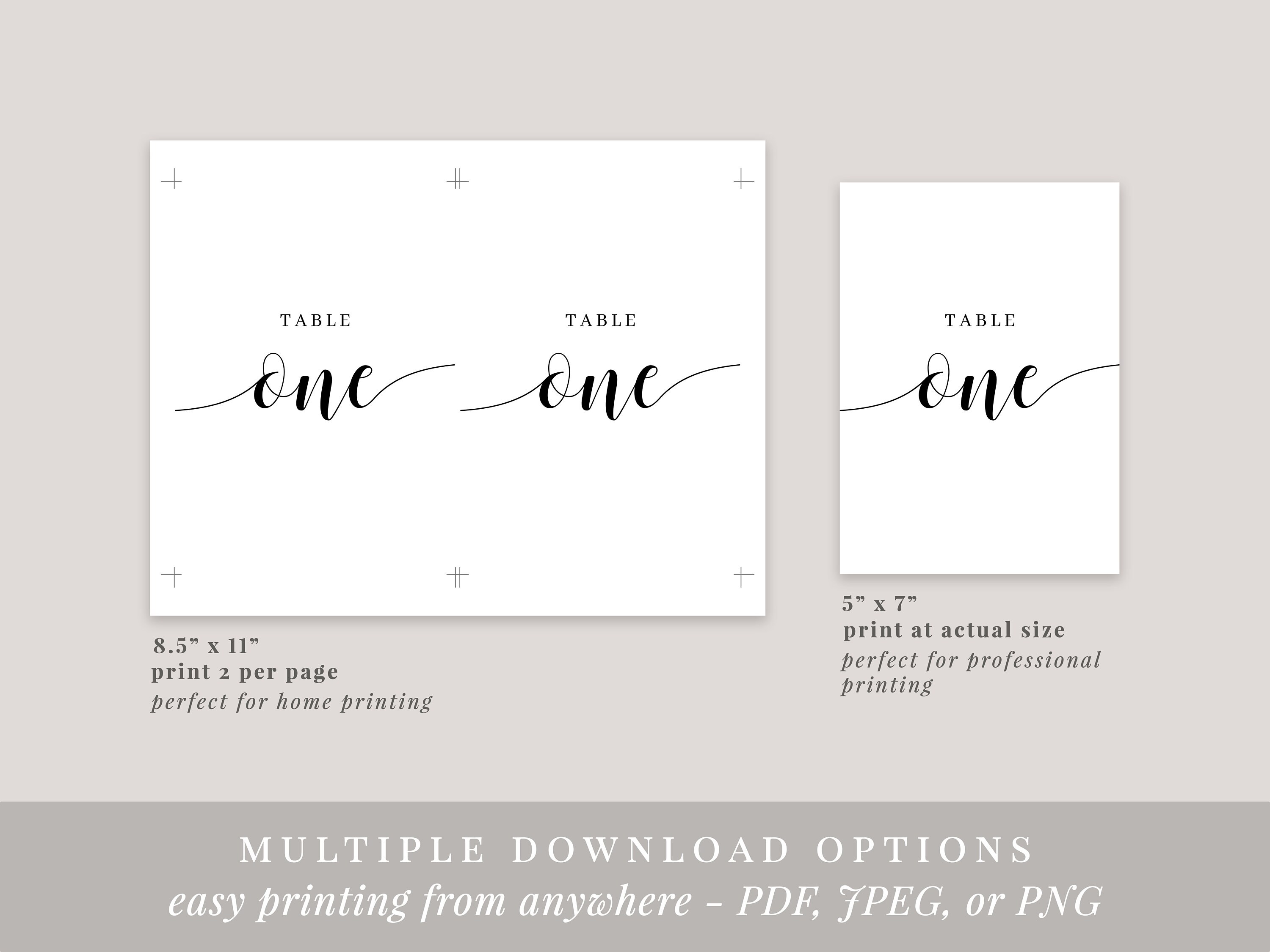 Printable Script Wedding Table Numbers Wedding Table Numbers | Etsy