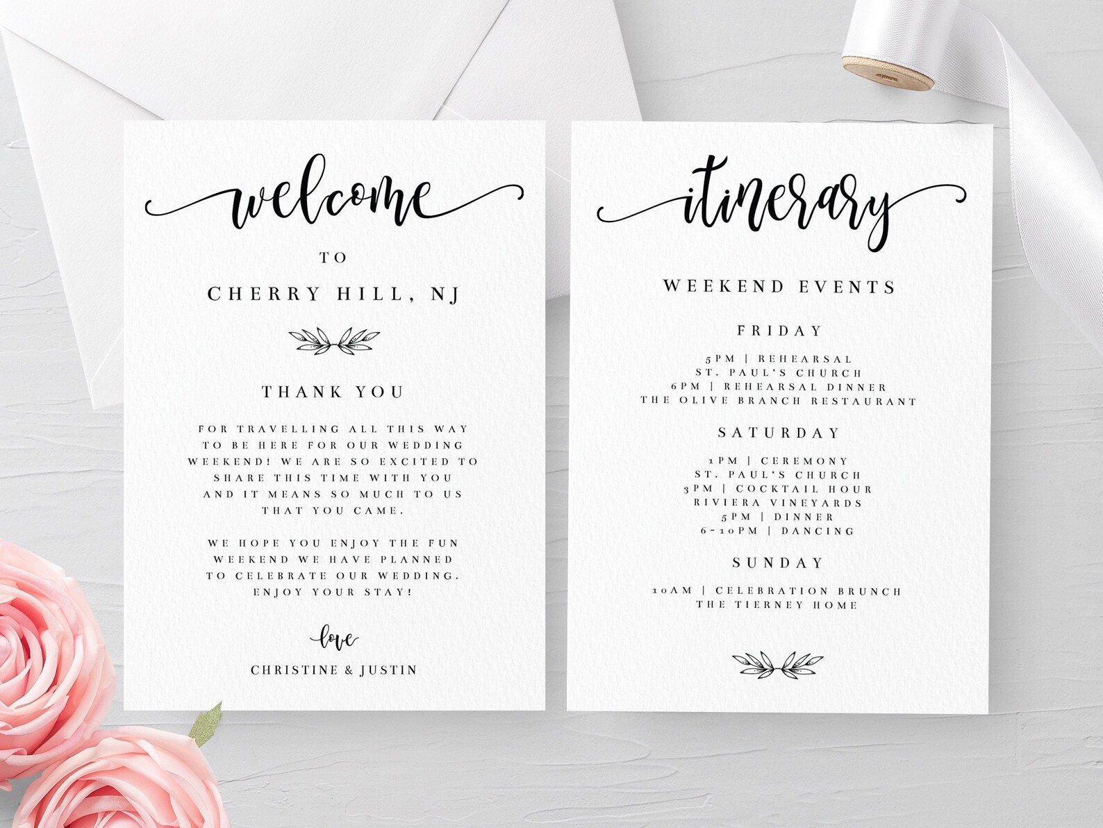 Printable Welcome Card Template, Hotel Welcome Bag Insert, Wedding ...
