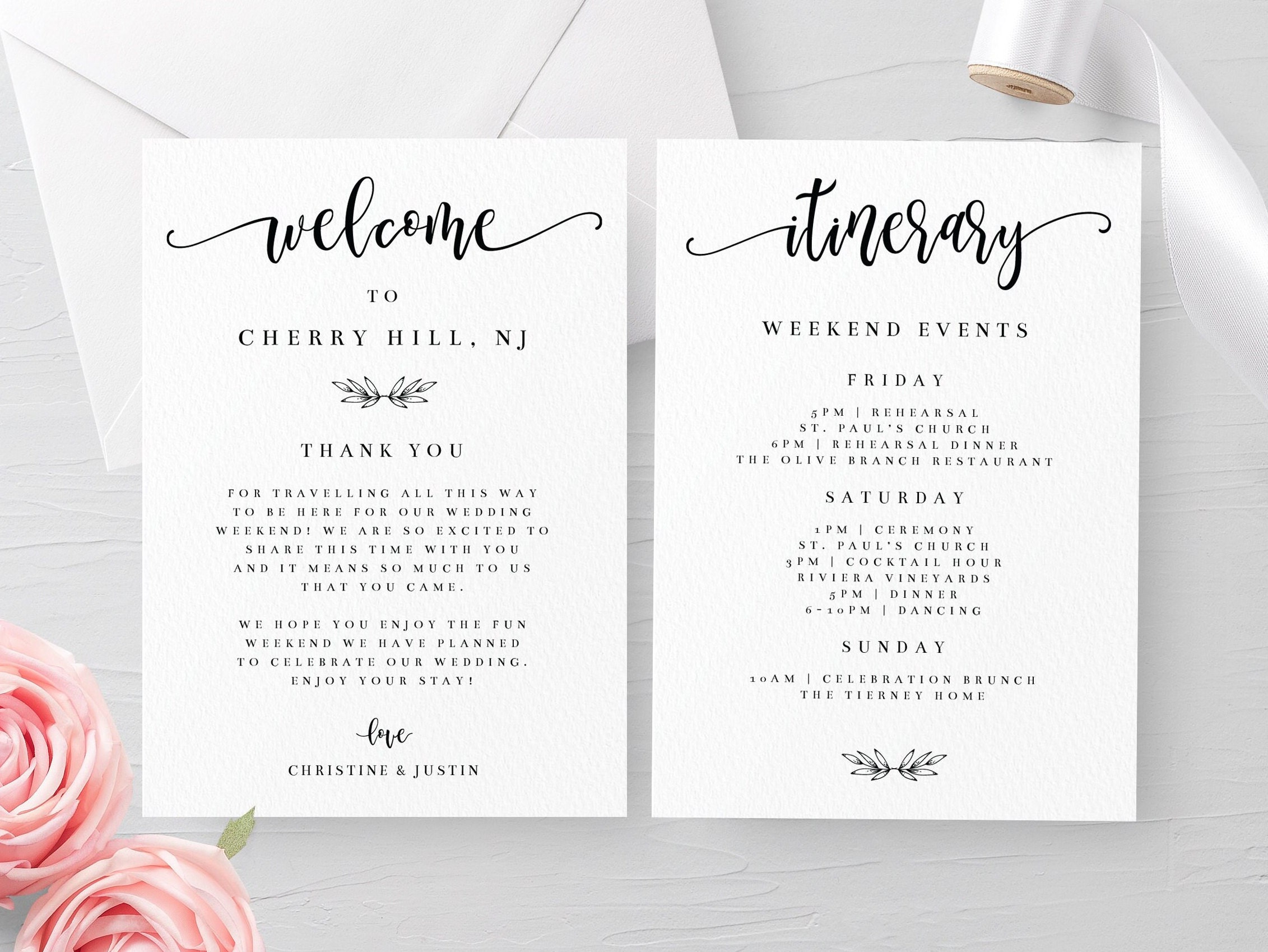 Printable Welcome Card Template Hotel Welcome Bag Insert - Etsy