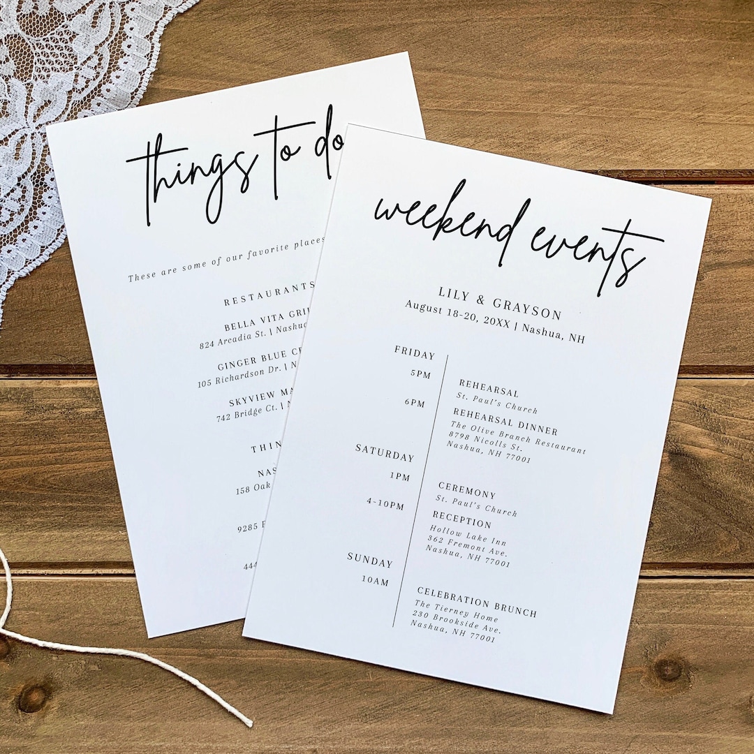 Wedding Welcome Card Template, Welcome Bag Insert, Printable Welcome ...
