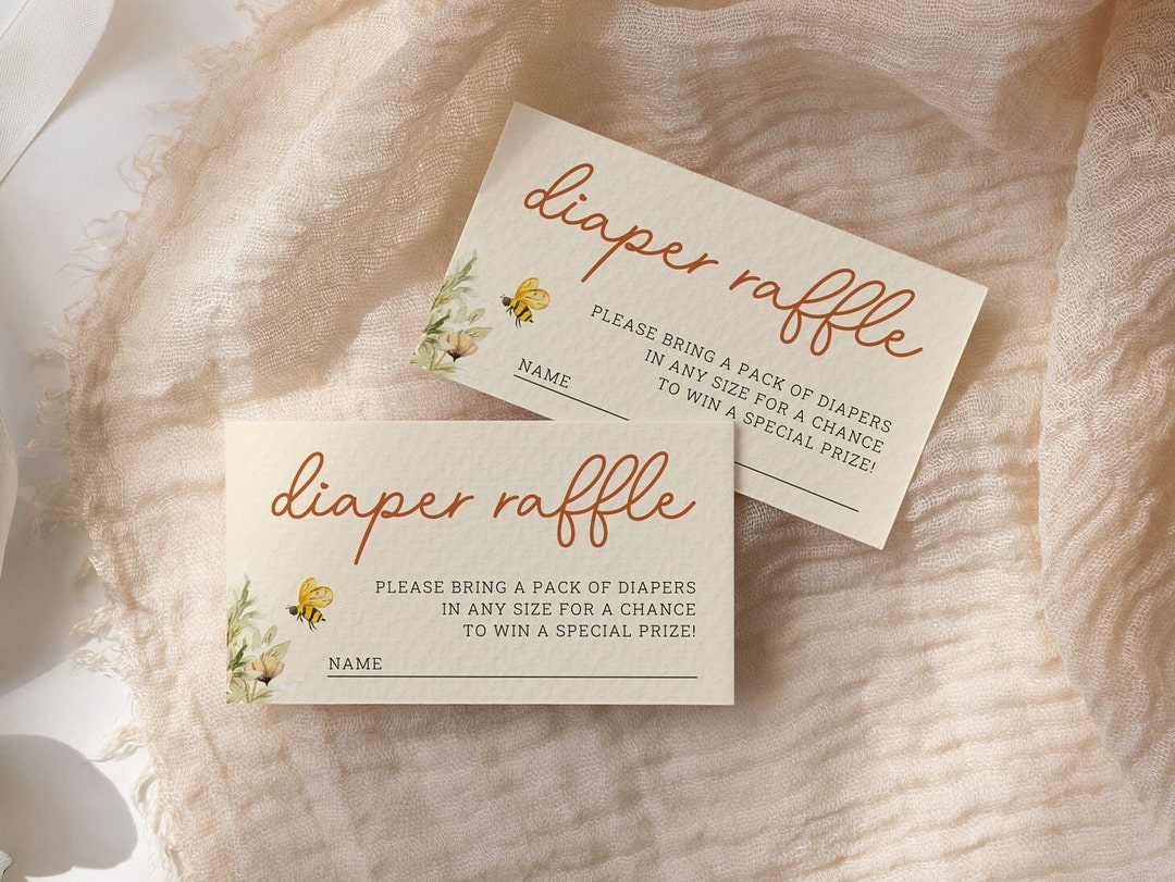 Bees and Honey Baby Shower Diaper Raffle Ticket, Baby Shower Invitation ...