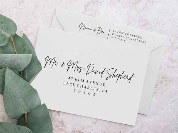 Invitations INSTANT DOWNLOAD PDF Wedding Envelope Address Editable 