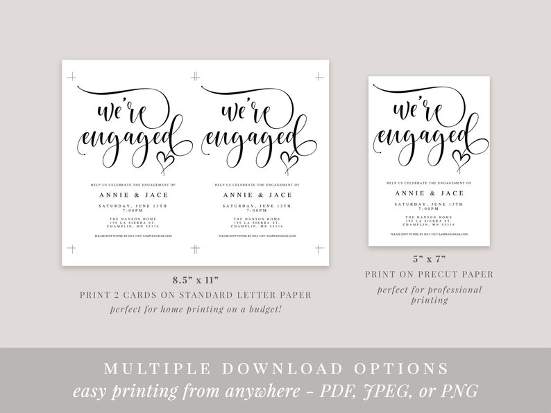 Printable Engagement Announcement We're Engaged Editable - Etsy Australia