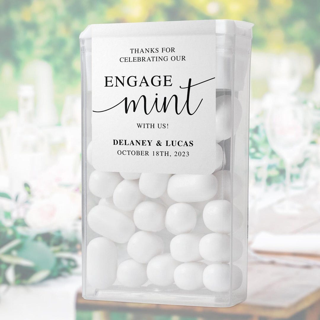 Engage Mint Tic Tac Labels Template, Engagement Party Printable Thank ...