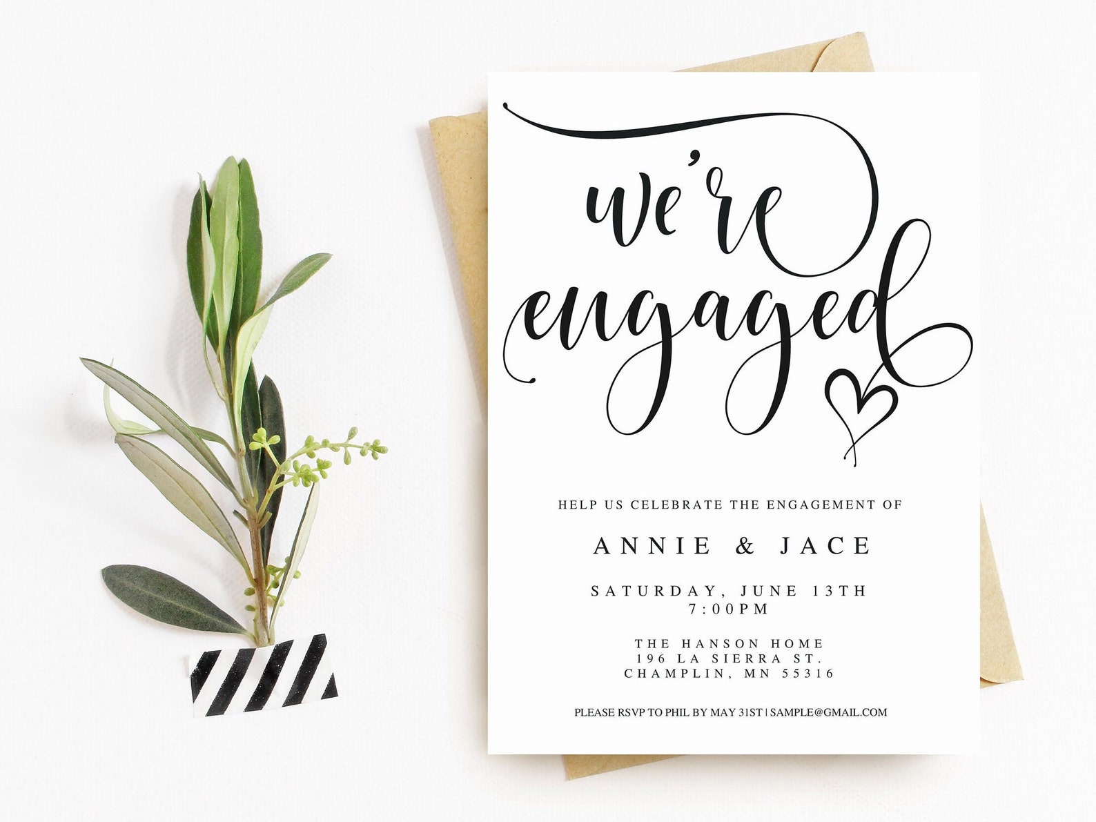 Printable Engagement Announcement We're Engaged Editable | Etsy Australia