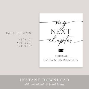 My Next Chapter Graduation Party Sign Template, Graduation Party Decor ...