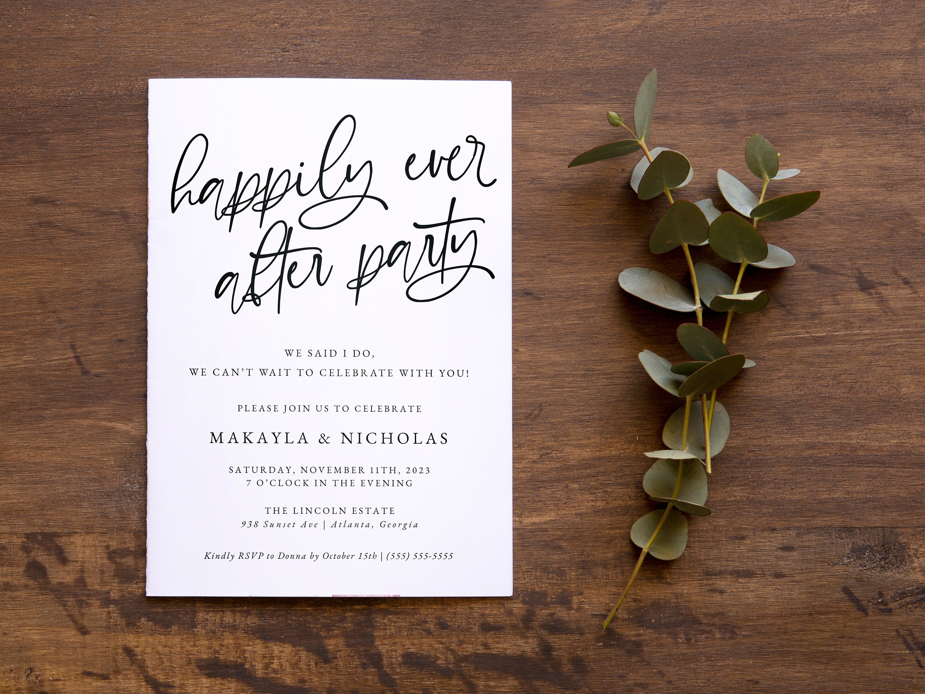 Happily Ever After Wedding Reception Invitation Template | Etsy