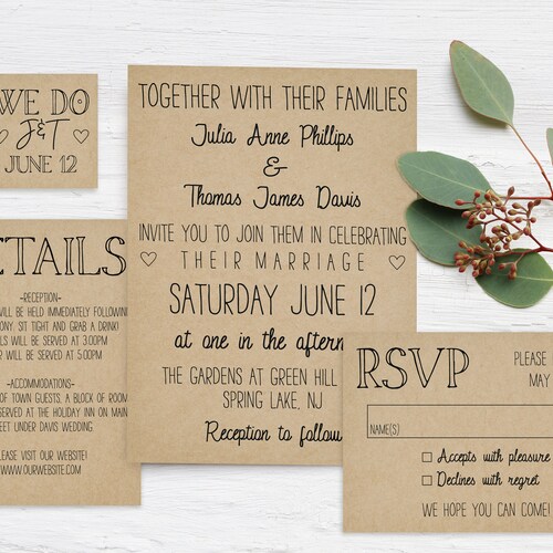 Funny Wedding Invitation Template Free Drinks Fun Printable - Etsy