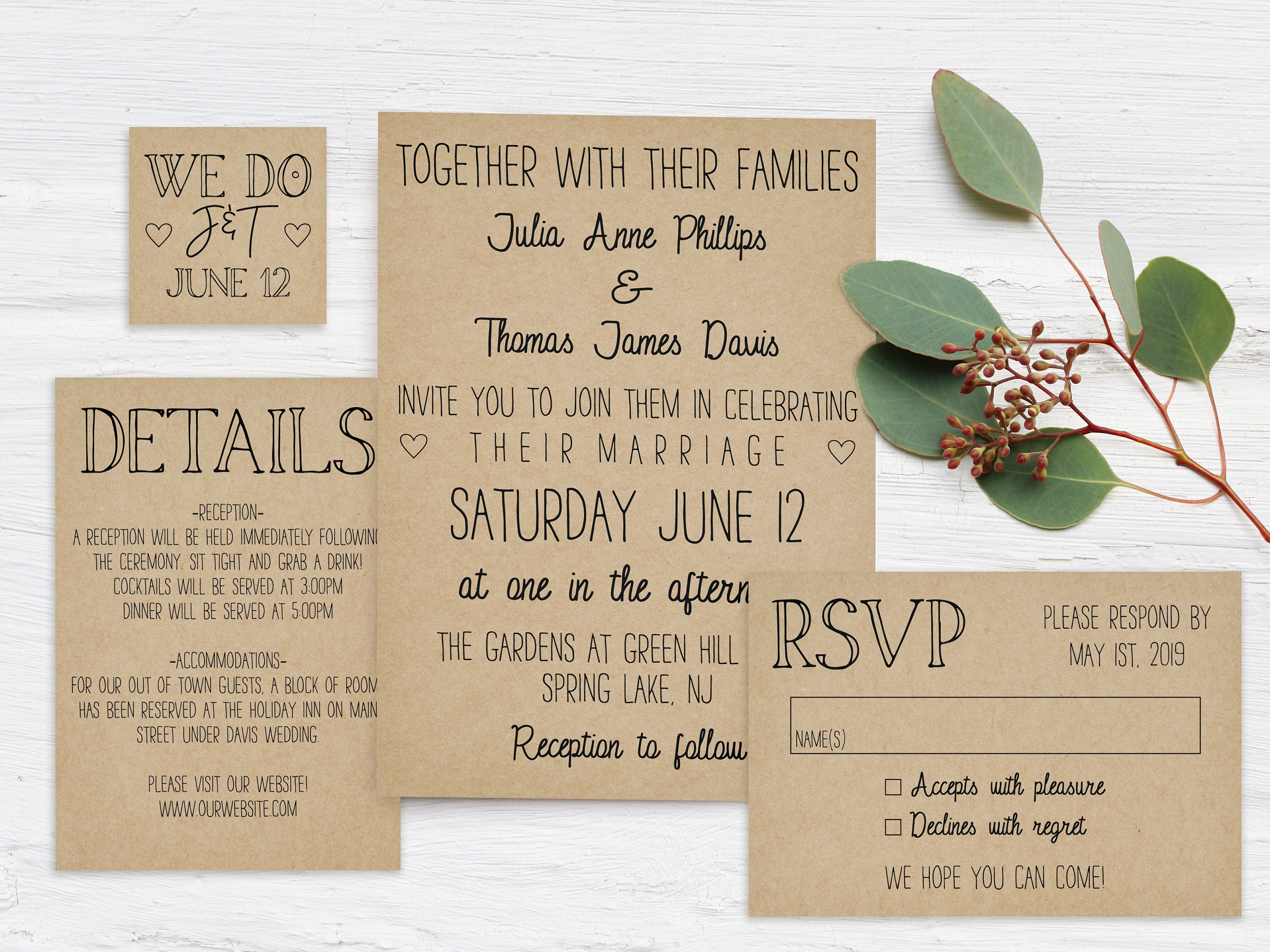 Rustic Wedding Invitation Fonts