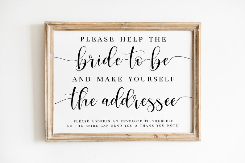 Printable Bridal Shower Sign Envelope Address Sign for Bridal | Etsy
