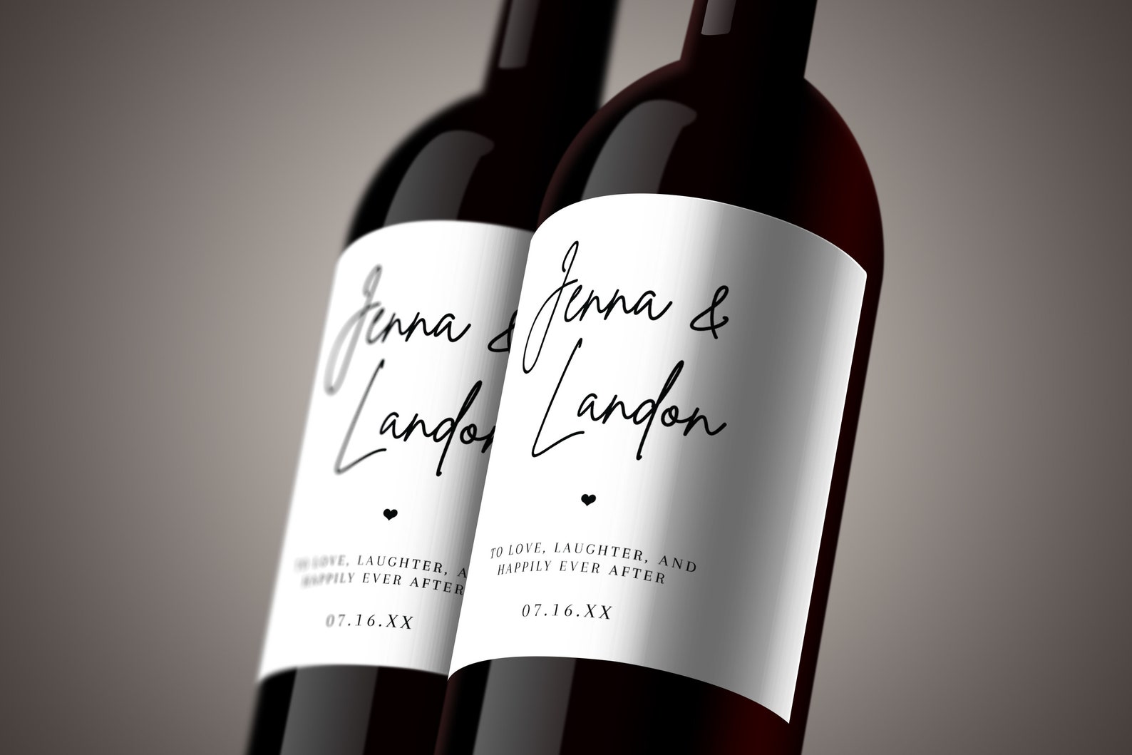 Signature Wedding Wine Label Template, Printable Wedding Champagne ...