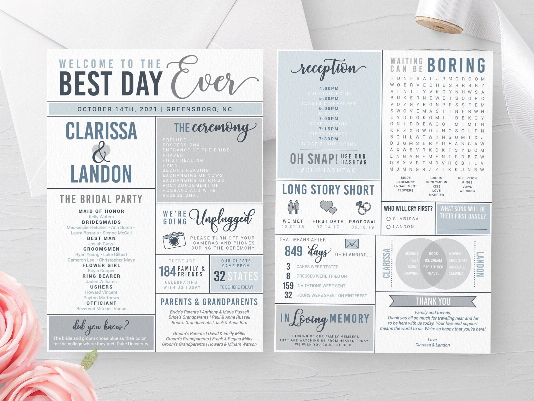 Infographic Wedding Program Template