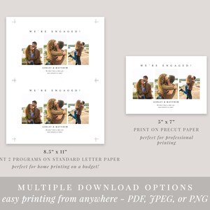 Minimalist Photo Engagement Announcement Template, We're Engaged ...