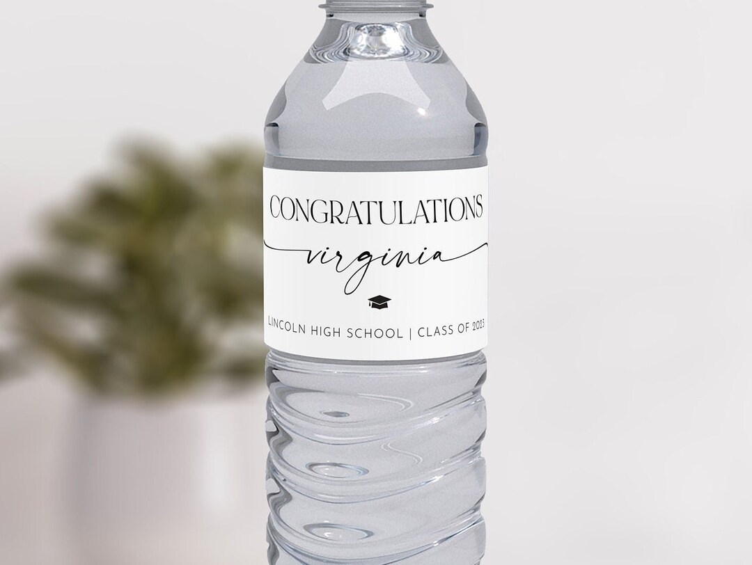 Graduation Water Bottle Label Template, Congratulations Water Bottle ...