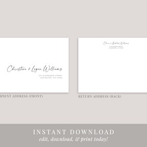 Minimalist Wedding Address Envelope Template, Printable Wedding Envelopes, Envelope Address ...