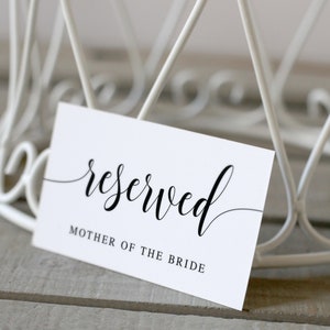 Reserved Wedding Place Cards Printable Reserved Place Cards - Etsy