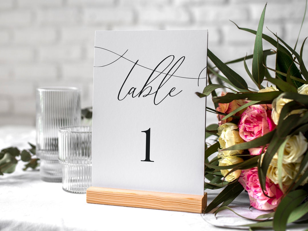 Calligraphy Wedding Table Numbers Template Printable Wedding - Etsy