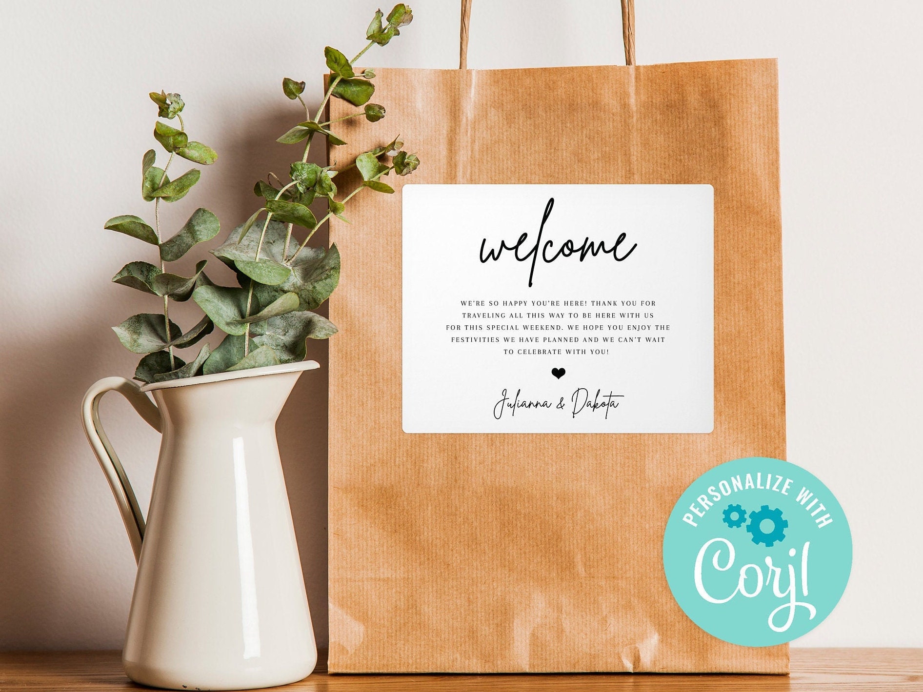 Wedding Welcome Bag Printable Sticker Templates // Wedding | Etsy