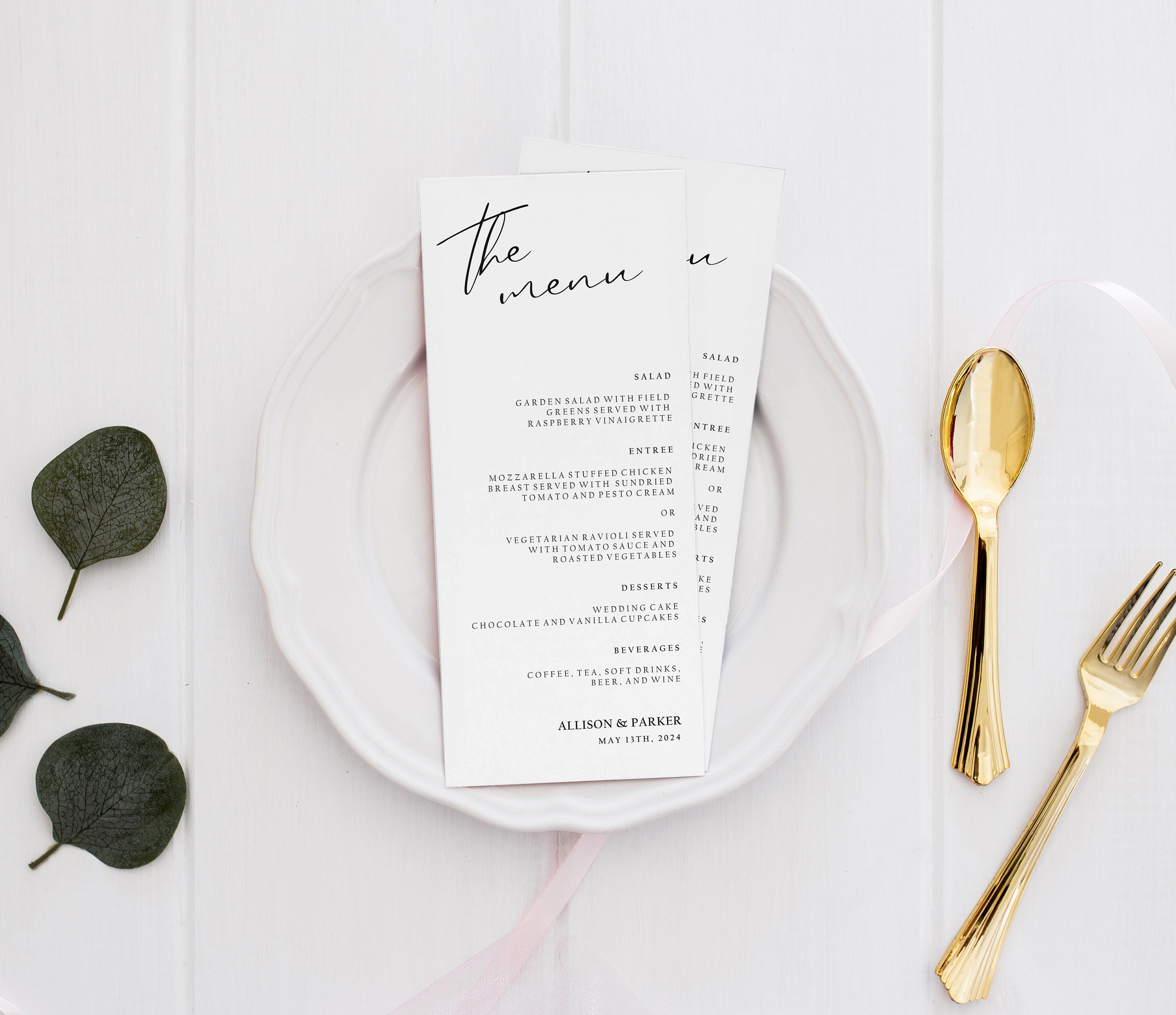 Minimalist Menu Template Printable Wedding Menu Editable - Etsy