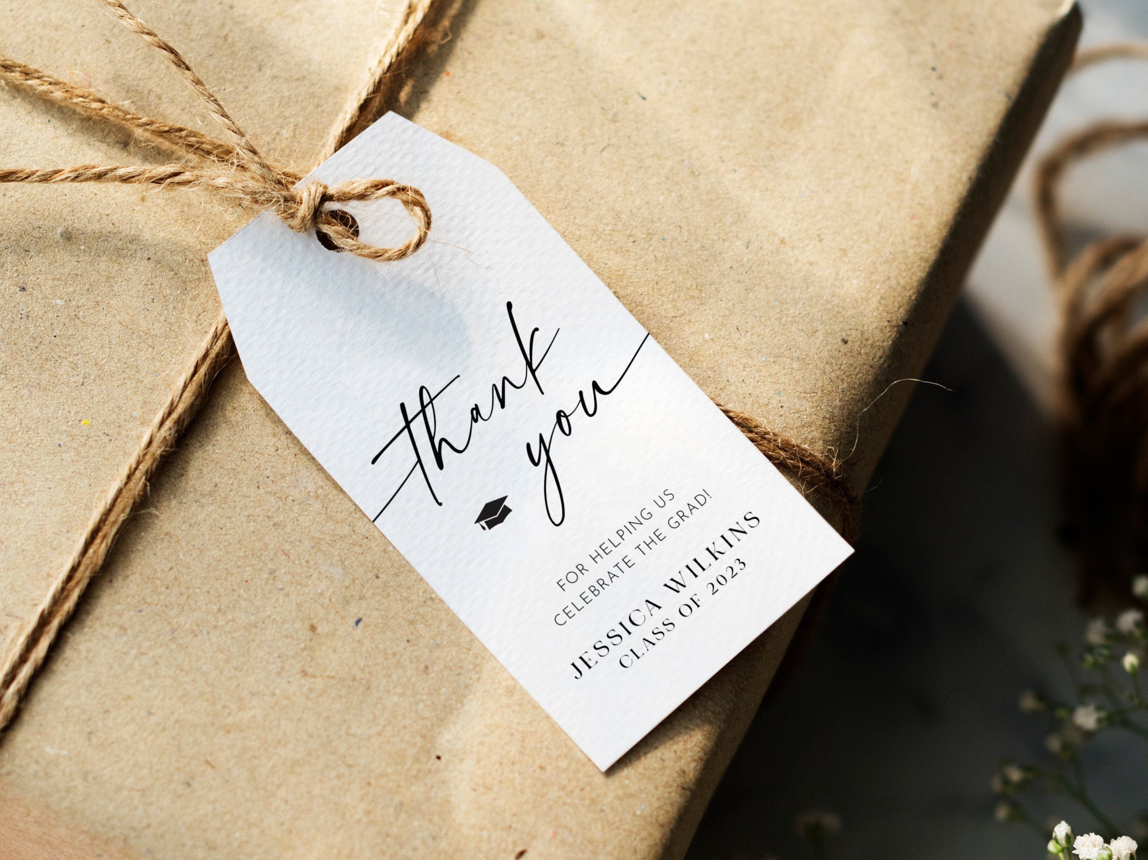 Graduation Party Thank You Tag Template, Graduation Party Favor Tag ...