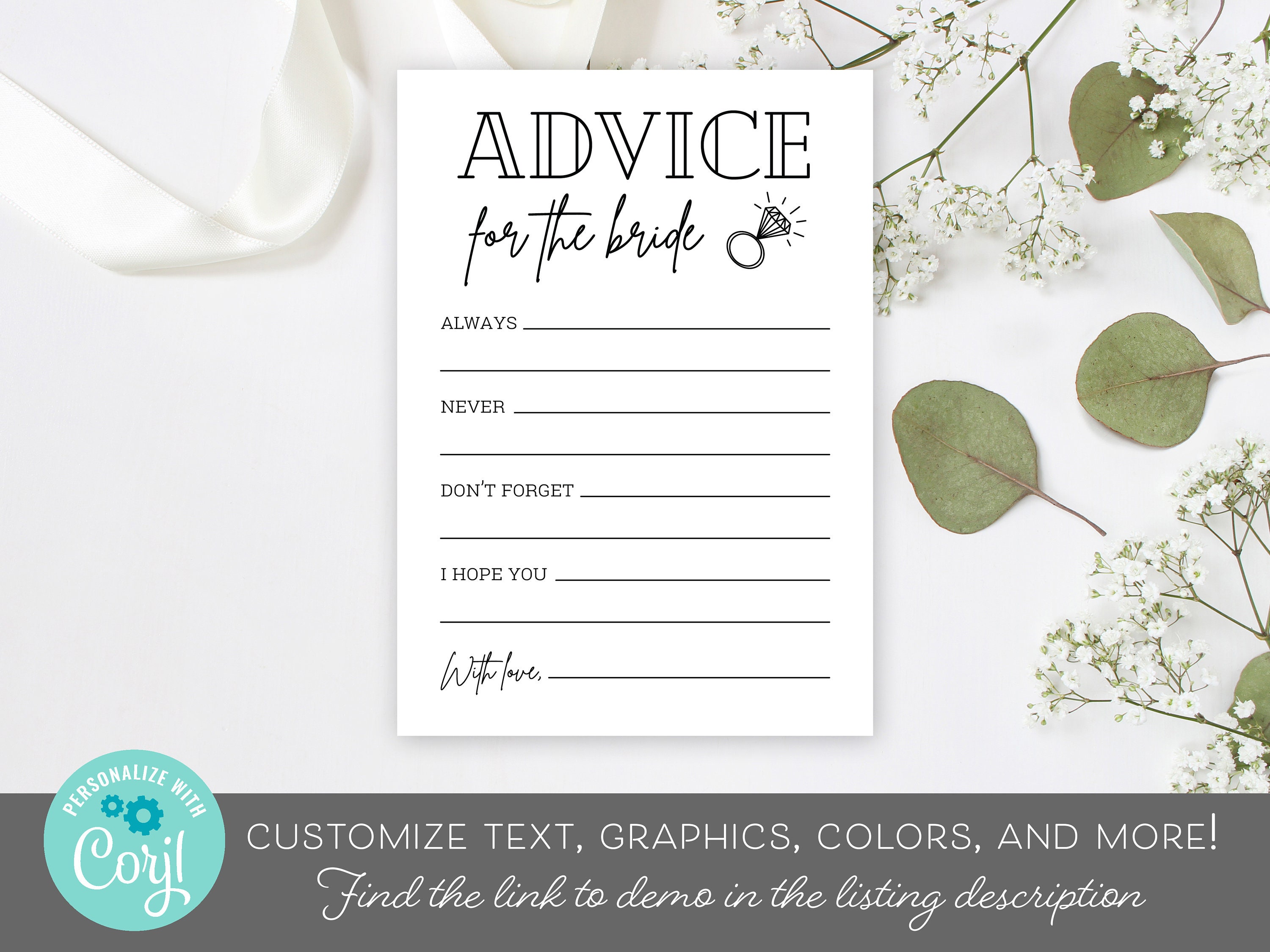 Free Printable Bridal Shower Advice Cards