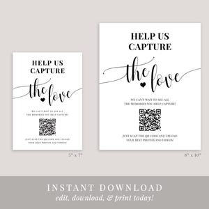 Help Us Capture the Love Wedding Sign Template, Wedding Pictures Sign ...
