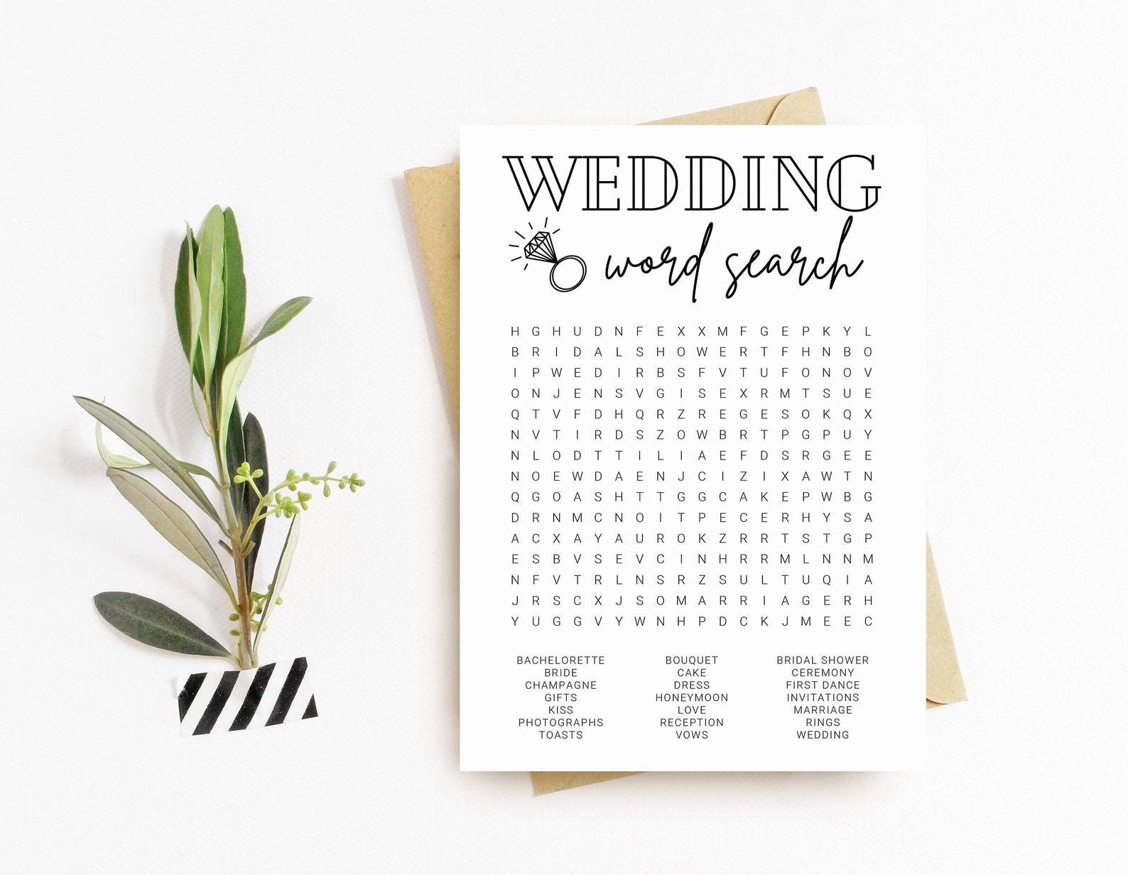 Printable Bridal Shower Word Search Game Bridal Shower Game | Etsy