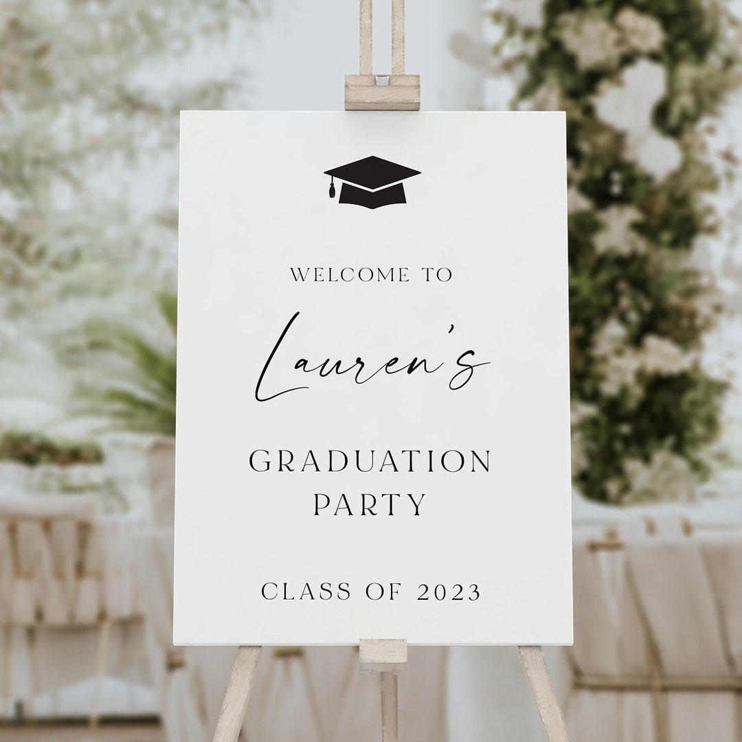 Graduation Party Welcome Sign Template, Printable Grad Party Sign ...