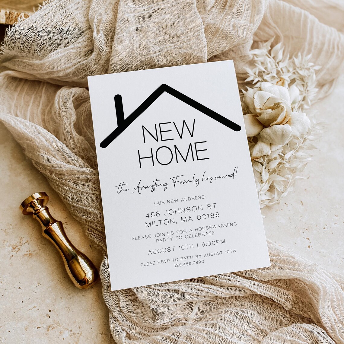 Moving Announcement Template, New Home, New Address, Housewarming ...