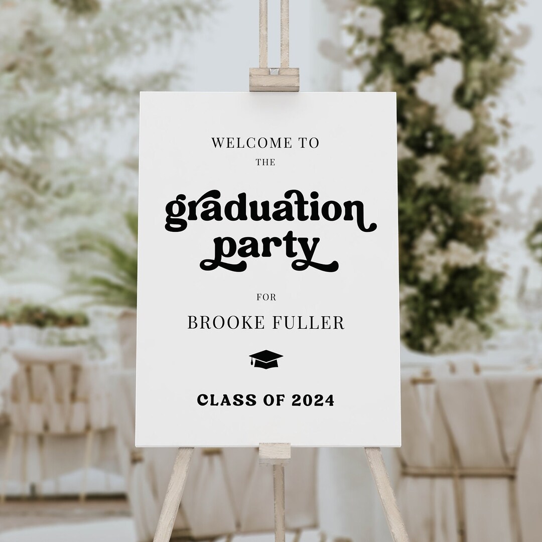 Graduation Party Welcome Sign Template, Printable Grad Party Sign ...