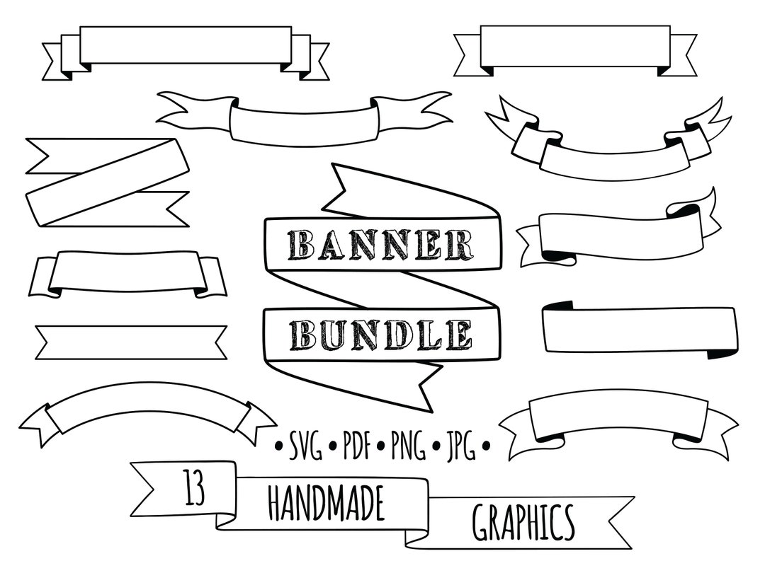 Rustic Graphics Banner Bundle, Hand-drawn Graphics Clipart, Rustic ...