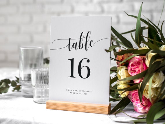 Wedding Table Numbers Template Printable Reception Table - Etsy