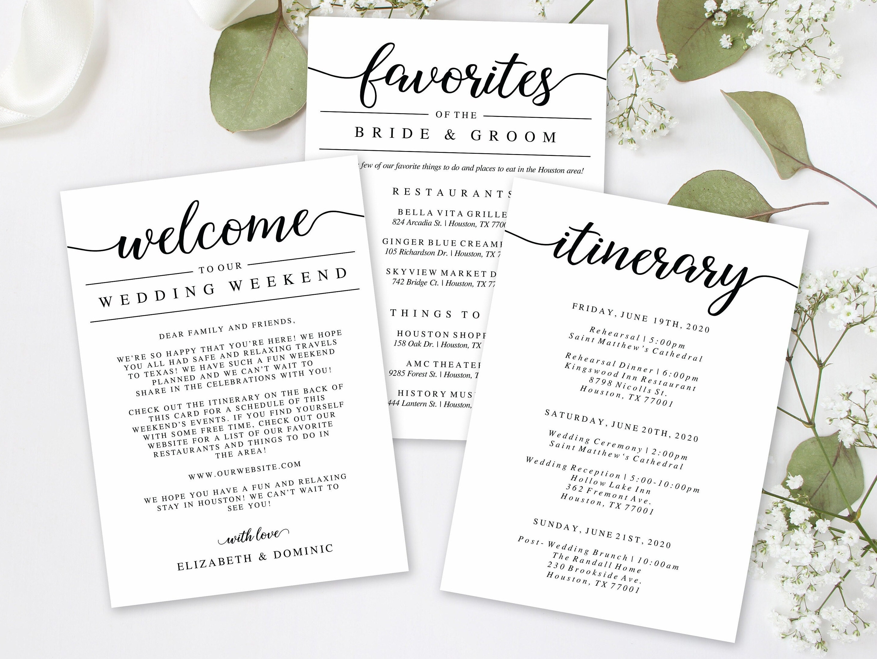 Printable Wedding Welcome Card, Welcome Bag Insert, Welcome Card ...