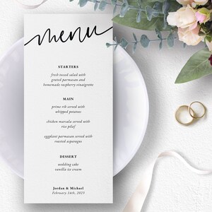 Script Wedding Menu Template Printable Wedding Menu Editable - Etsy