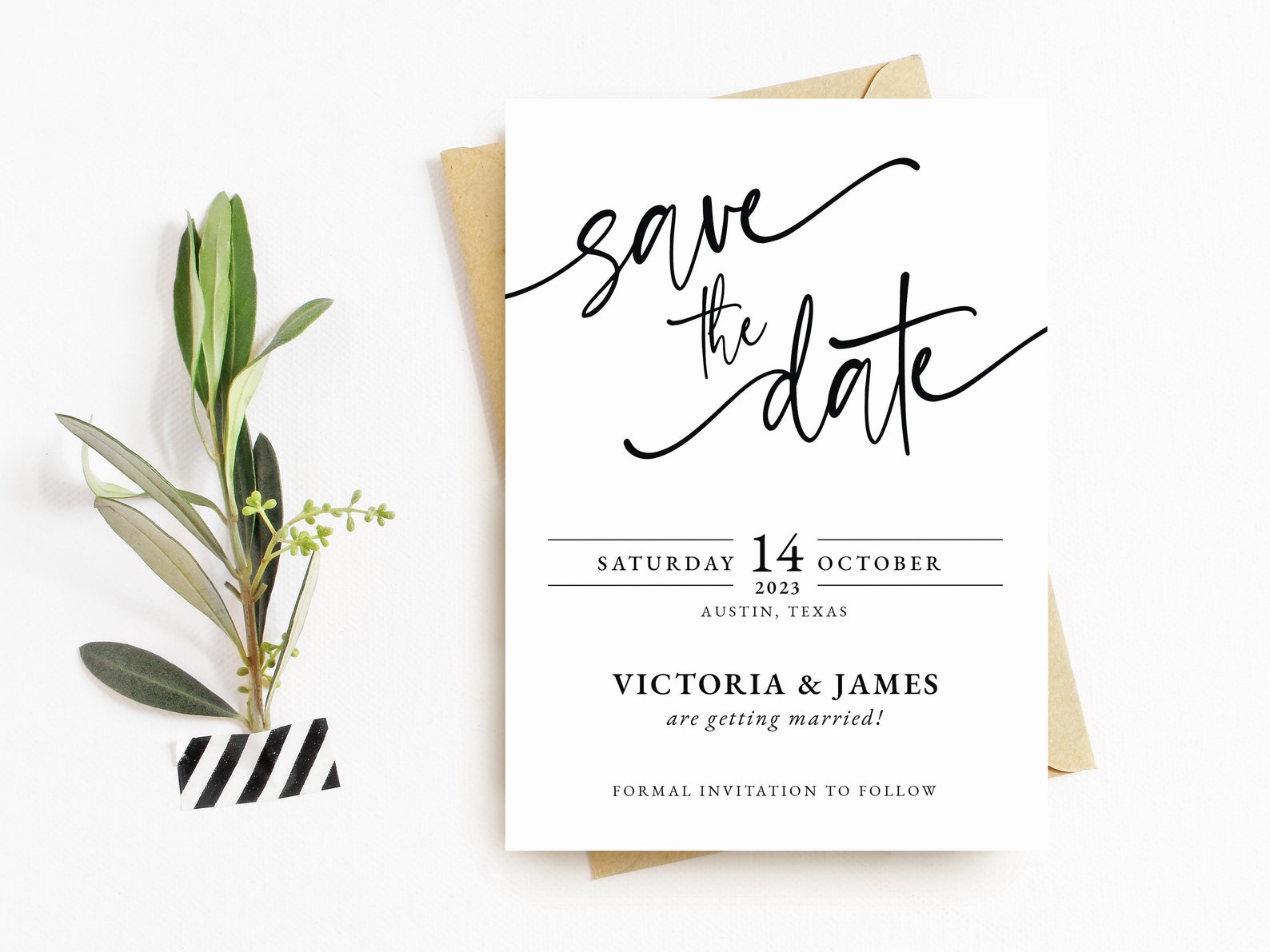 Script Save the Date Template Printable Save the Date | Etsy