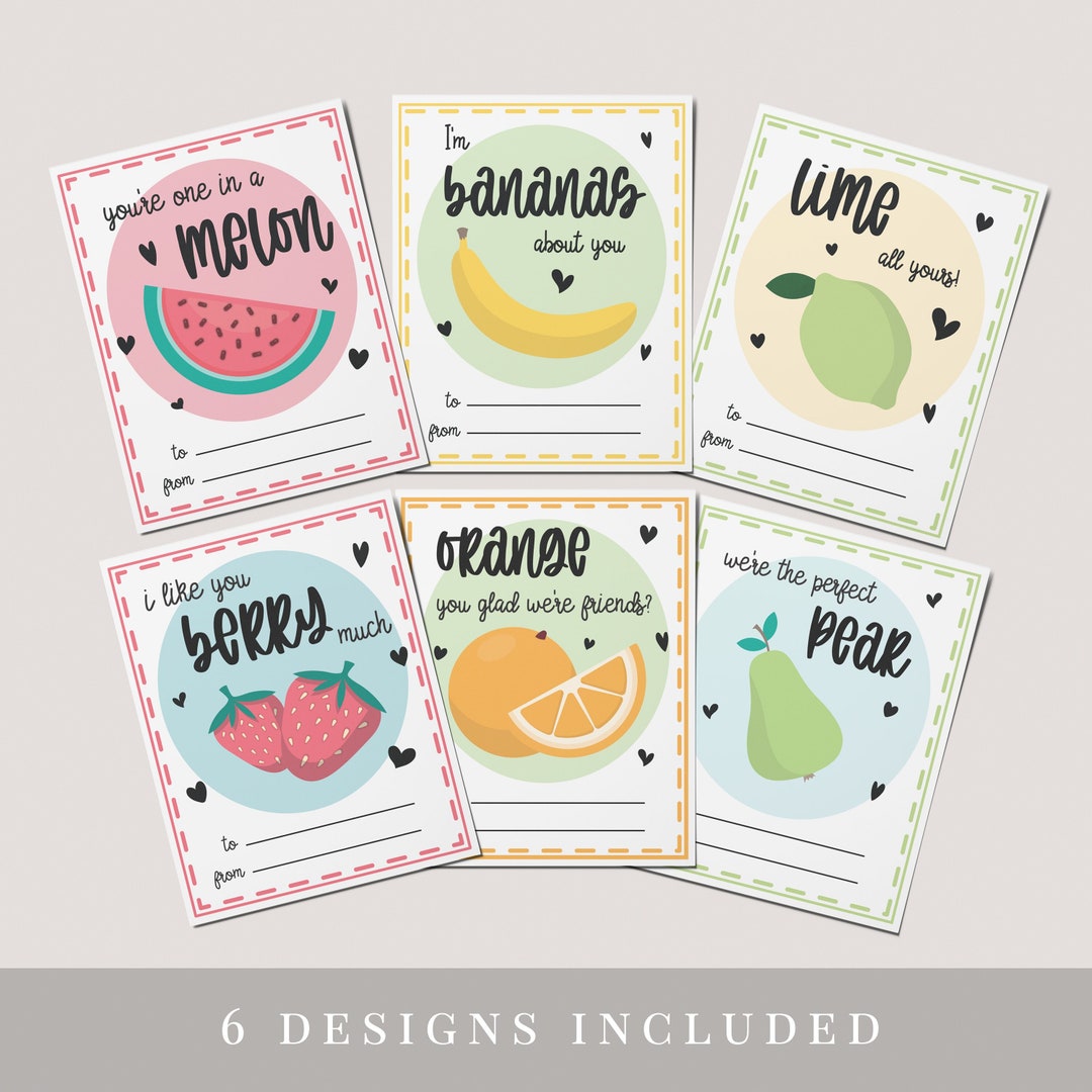 Fruit Valentines Day Cards, Printable Valentines, Funny Valentines ...