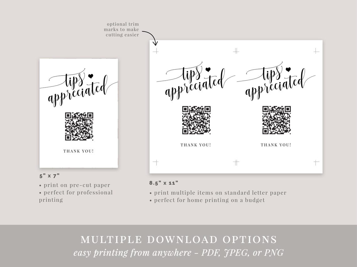 Tips Appreciated Wedding Bar Sign Template, Wedding Sign, Bar Sign With ...