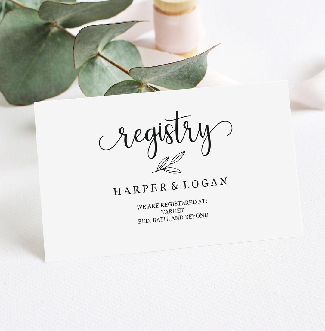 Registry Wedding Invitation Insert, Printable Invitation Editable ...