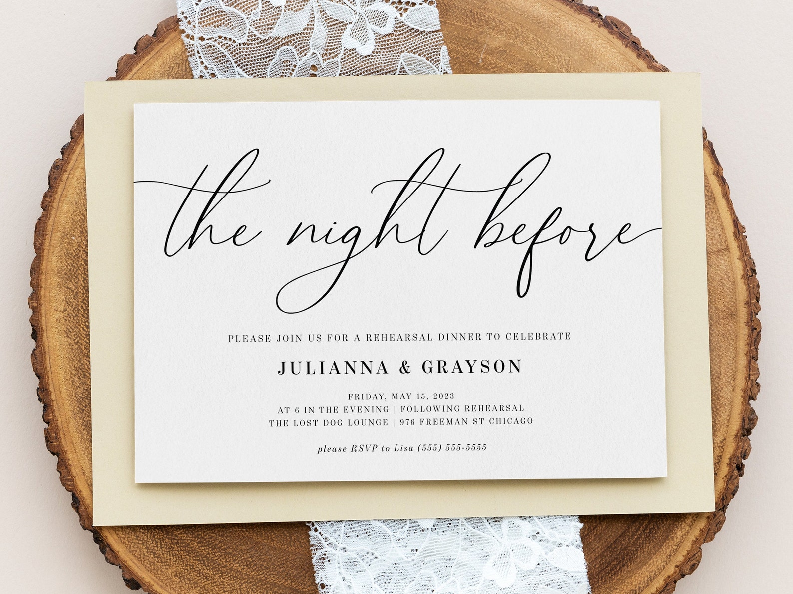 The Night Before Wedding Rehearsal Invitation Template, Printable ...