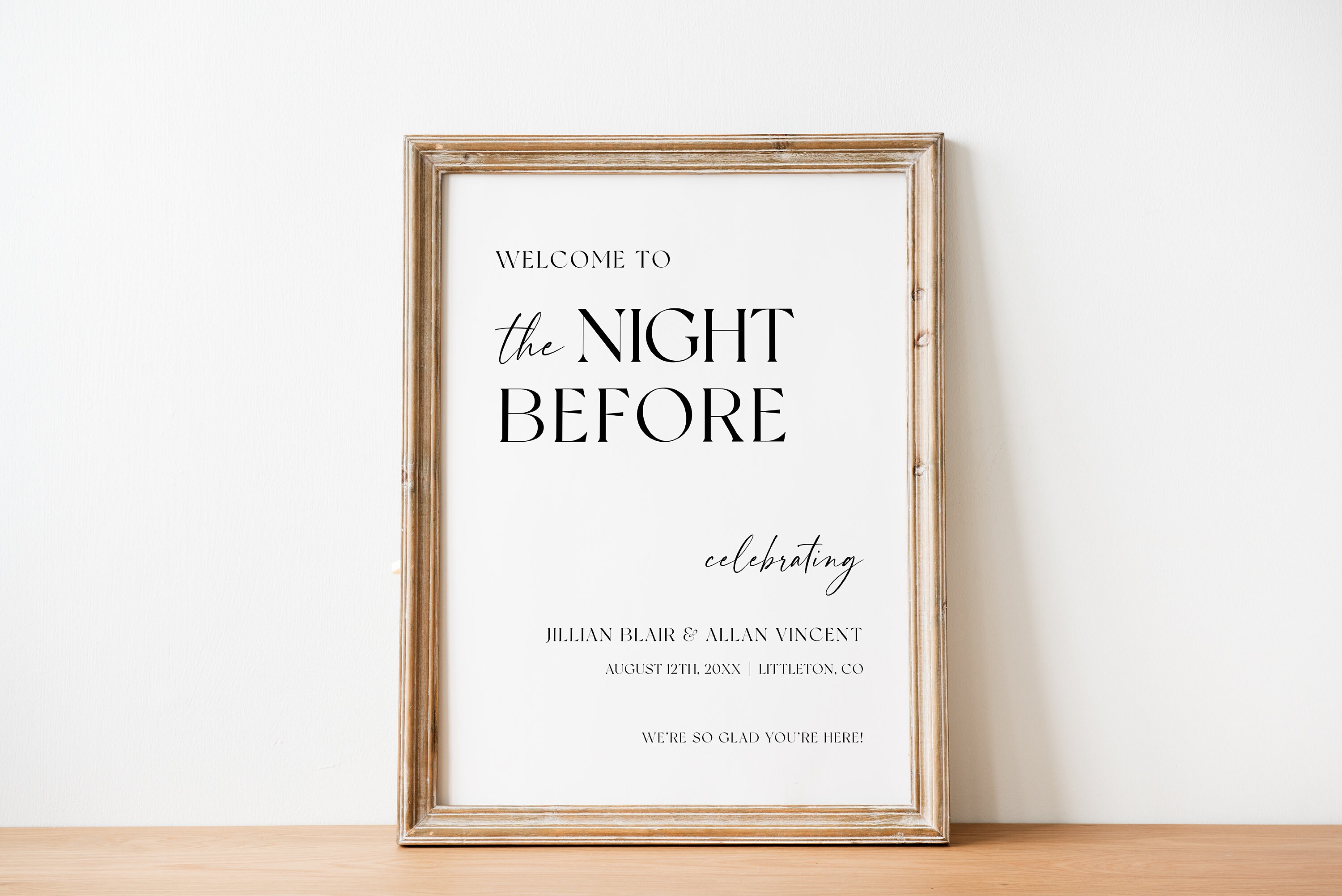 The Night Before Minimalist Wedding Rehearsal Dinner Welcome - Etsy