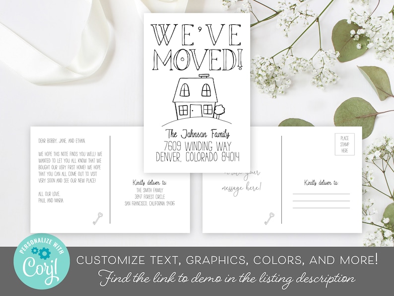 Moving Announcement Printable Template Editable Moving - Etsy